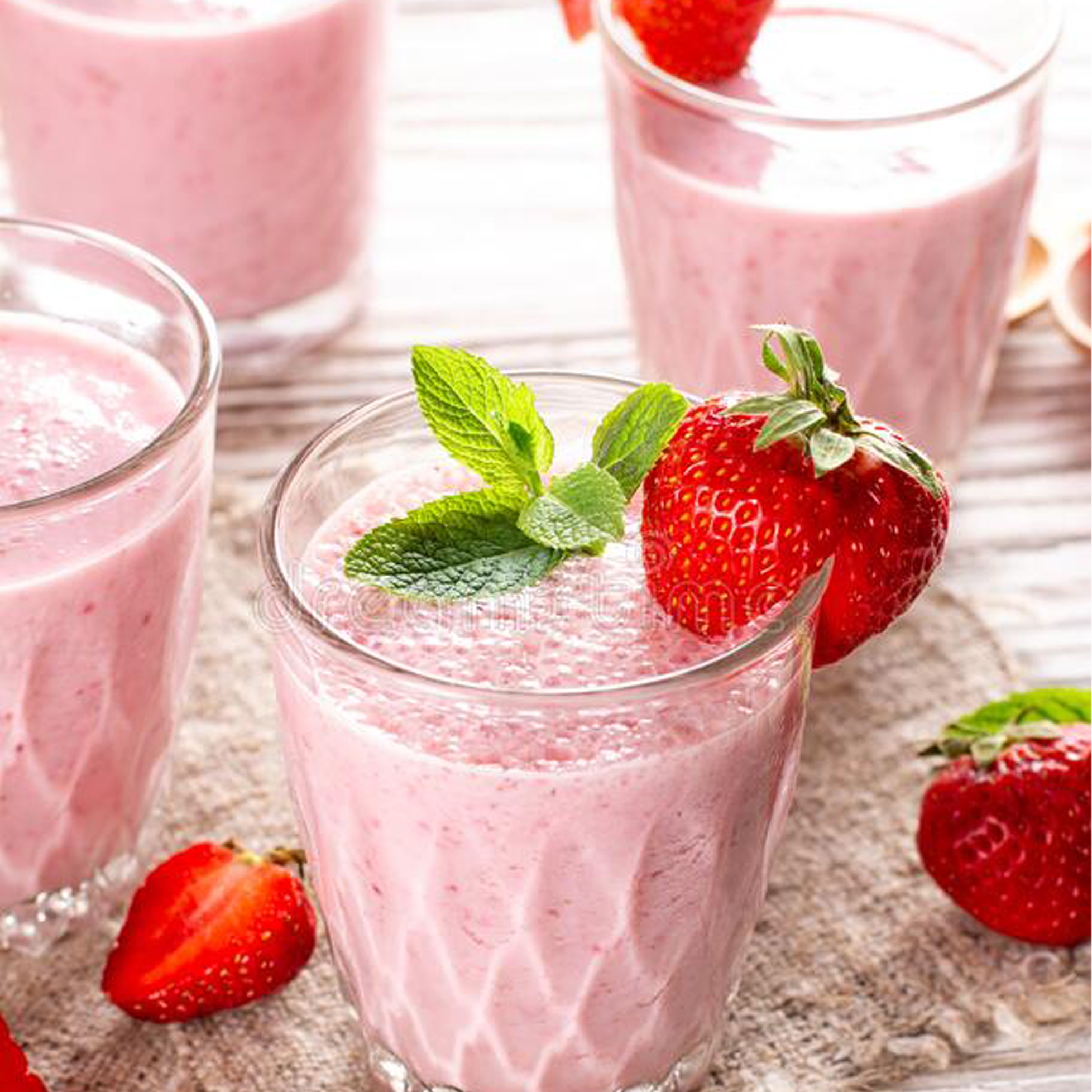 Drinking coconut milk with strawberry - i 💚 COCO